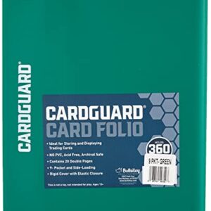 CardGuard Trading Card Pro-Folio, 9-Pocket Side-Loading Pages, Holds 360 Cards, Dark Green