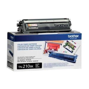 brother genuine oem tn210bk (tn-210bk) black toner cartridge (2.2k yld)