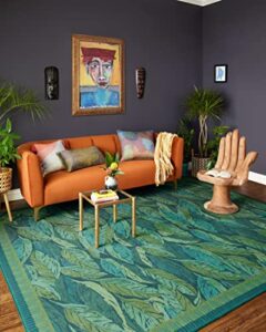 loloi justina blakeney x pisolino collection pso-04 teal/lagoon, indoor/outdoor 3′-6″ x 5′-6″ accent rug