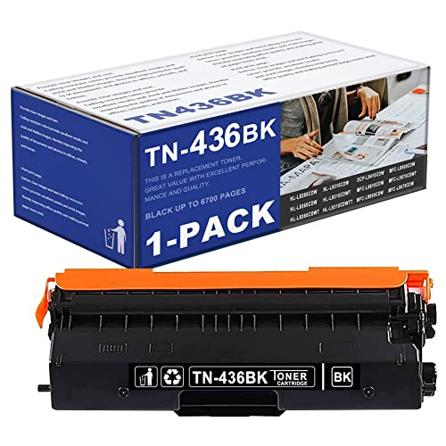 SAOUOT 1 Pack TN436BK TN-436BK TN436 TN-436 Black Super High Yield Toner Cartridge Replacement for Brother MFC-L8690CDW L8900CDW L8610CDW HL-L9310CDWT L9310CDWTT DCP-L8410CDW Printer.