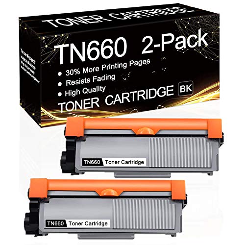 2 Pack TN-660 Black TN660 Compatible Toner Cartridge Replacement for Brother HL-L2340DW HL-L2360DW HL-L2380DW MFC-L2705DW MFC-L2707DW MFC-L2720DW MFC-L2740DW DCP-L2520DW Printers.