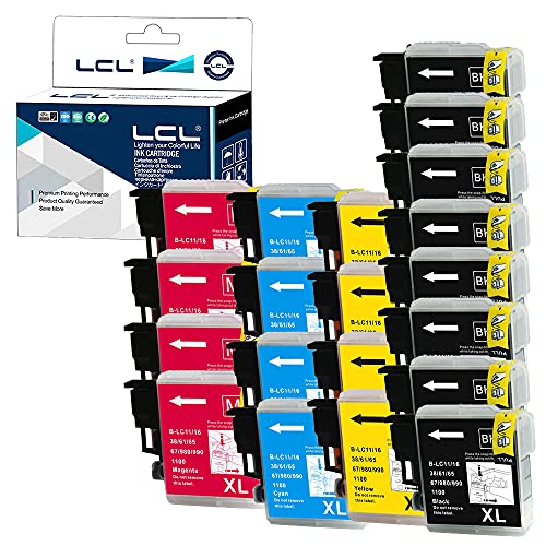 LCL Compatible Ink Cartridge Replacement for Brother CL61 LC-65 LC65 XL LC65BK LC65C LC65M LC65Y High Yield DCP-J140W 145C 165C 185C 195C 197 197C DCP373CW 365CN 375CW 385C 390CN (20-Pack 8Bk4C4M4Y)