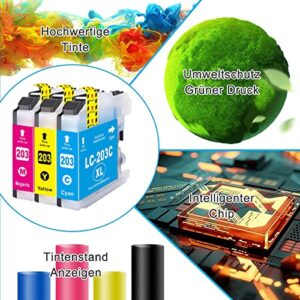 Jalada Compatible Ink Cartridge Replacement for Brother LC203 LC203XL LC201 LC201XL High Yield for Brother MFC-J460DW J480DW J485DW J680DW J880DW J885DW MFC-J4320DW J4420DW J4620DW Printer (8C 8M 8Y)