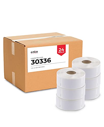 enKo (24 Rolls, 12000 Labels) Address & Shipping Labels 30336 (1" x 2-1/8) Compatible for Dymo LabelWriter