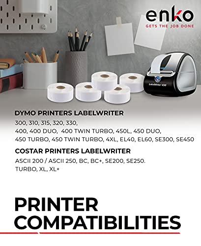 enKo (24 Rolls, 12000 Labels) Address & Shipping Labels 30336 (1" x 2-1/8) Compatible for Dymo LabelWriter