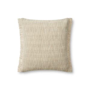 loloi par0008 throw-pillows, 18” x 18” cover w/poly, sand/natural