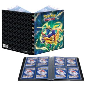 ultra pro – pokémon sword & shield 4-pocket portfolio crowned sword zacian & crowned shield zamazenta, protect & store up to 40 standard size collectible pokémon trading cards, collectible cards