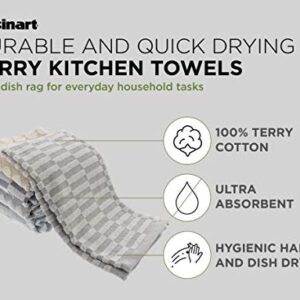 Cuisinart 100% Cotton Kitchen Towels, 2pk - Soft, Absorbent, Bleach Safe Dish Towels Perfect for Everyday Use - Bleach Proof Towels Remain Vibrant and Durable After Wash-16 x 27 Hand Towels - Gray