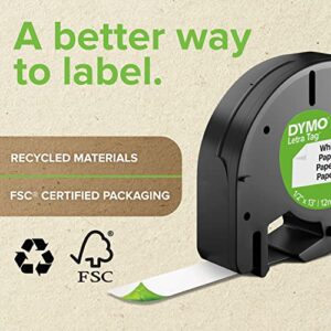 DYMO - DYM16952 Authentic LetraTag Labeling Tape for LetraTag Label Makers, Black Print on Clear pastic Tape, 1/2'' W x 13' L, 1 roll (16952)