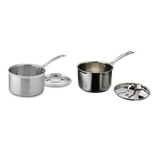 cuisinart mcp194-20n multiclad pro stainless steel 4-quart saucepan with cover & multiclad pro stainless steel 3-quart saucepan with cover