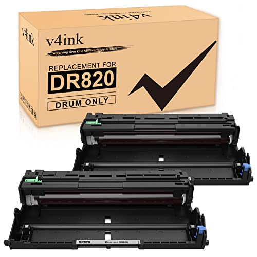 v4ink DR820 Compatible Drum Replacement for Brother DR820 DR-820 Drum Unit use with HL-L6200DW L6200DWT L5100DN L5200DWT L5200DW L6300DW MFC-L5900DW L6700DW L5800DW L5700DW DCP-L5500DN Printer 2 Packs