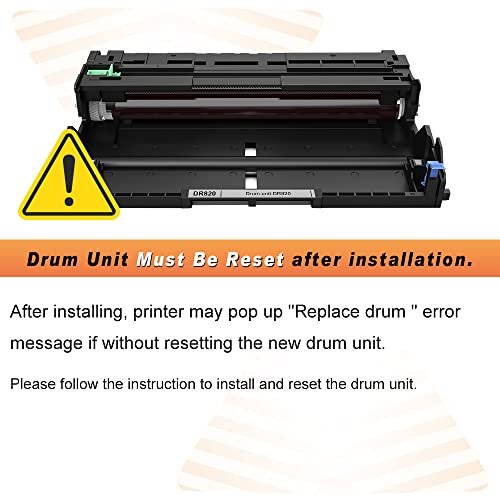 v4ink DR820 Compatible Drum Replacement for Brother DR820 DR-820 Drum Unit use with HL-L6200DW L6200DWT L5100DN L5200DWT L5200DW L6300DW MFC-L5900DW L6700DW L5800DW L5700DW DCP-L5500DN Printer 2 Packs