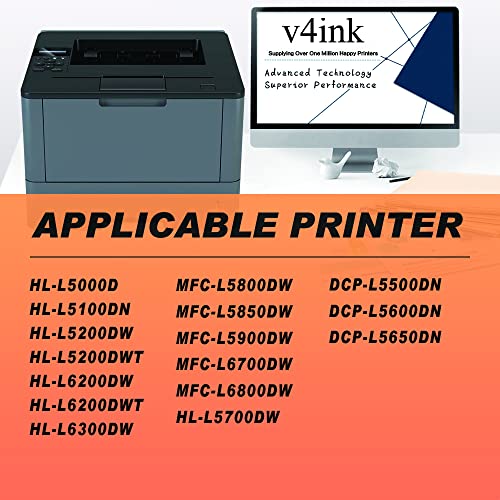 v4ink DR820 Compatible Drum Replacement for Brother DR820 DR-820 Drum Unit use with HL-L6200DW L6200DWT L5100DN L5200DWT L5200DW L6300DW MFC-L5900DW L6700DW L5800DW L5700DW DCP-L5500DN Printer 2 Packs