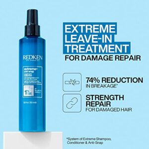 Redken Extreme Anti-Snap Anti-Breakage Leave-In Treatment | for Distressed Hair | Fortifies & Helps Reduce Breakage | Infused with Proteins | Updated Packaging | 8.5 Fl. Oz. (Pack of 1)