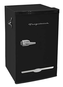 frigidaire efr376-black 3.1 cu ft black retro bar fridge with side bottle opener