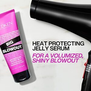 Redken Big Blowout Heat Protection Jelly Serum for All Hair Types | Volume for Fine Hair | Blowdry Gel, 3.4 fl. oz.