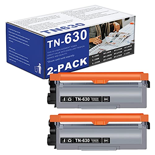 INDI TN630 TN-630 (2 Pack Black) Toner Cartridge Replacement for Brother DCP-L2540DW MFC-L2680W L2685DW HL-L2300D L2305W L2315DW L2320D L2340DW L2360DW L2380DW Printer. ID-TN630-2PK