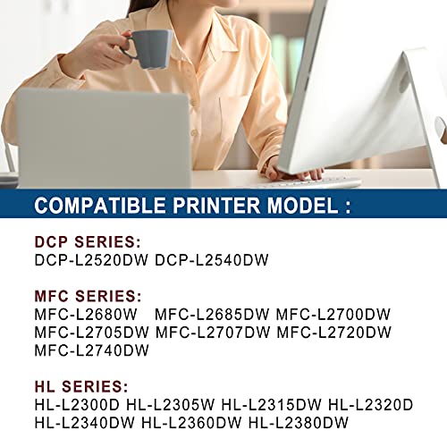 INDI TN630 TN-630 (2 Pack Black) Toner Cartridge Replacement for Brother DCP-L2540DW MFC-L2680W L2685DW HL-L2300D L2305W L2315DW L2320D L2340DW L2360DW L2380DW Printer. ID-TN630-2PK