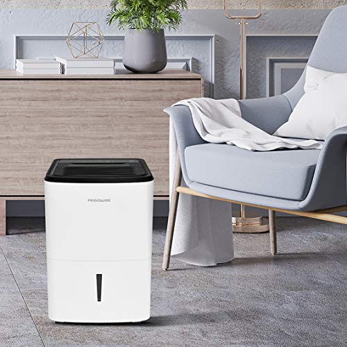 Frigidaire FFAD5033W1 Dehumidifier, High Humidity 50 Pint Capacity with a Easy-to-Clean Washable Filter and Custom Humidity Control for maximized comfort, in White