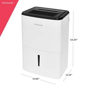 Frigidaire FFAD5033W1 Dehumidifier, High Humidity 50 Pint Capacity with a Easy-to-Clean Washable Filter and Custom Humidity Control for maximized comfort, in White