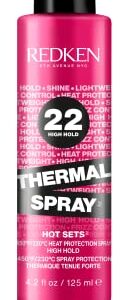 Redken Thermal Spray 22 High Hold | Thermal Heat Protectant and Setting Mist | For Curling and Flat Irons | Lasting Frizz Control | Protects Against Heat Damage | All Hair Types | 4.2 Oz