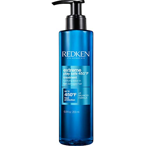 Redken Extreme Play Safe Heat Protectant Spray & Leave In Conditioner| For All Hair Types | Helps Reduce The Appearance of Split Ends | With Tourmaline | 6.8 Fl Oz