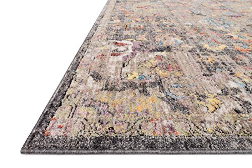 Loloi Medusa Collection Area Rug, 5'0" x 7'6", Charcoal/Fiesta