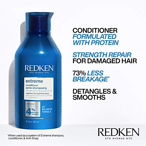 REDKEN Extreme Shampoo and Conditioner | For Damaged Hair | Hair Strengthen & Repair Damaged Hair | Infused With Proteins