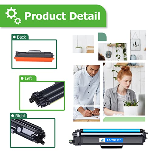 Aztech Compatible TN227 TN227C Toner: Cartridge Replacement for Brother TN227 TN227C TN-227C TN223C MFC-L3750CDW MFC-L3770CDW HL-L3290CDW HL-L3270CDW HL-L3230CDW MFC-L3710CW Printer (Cyan, 1-Pack)