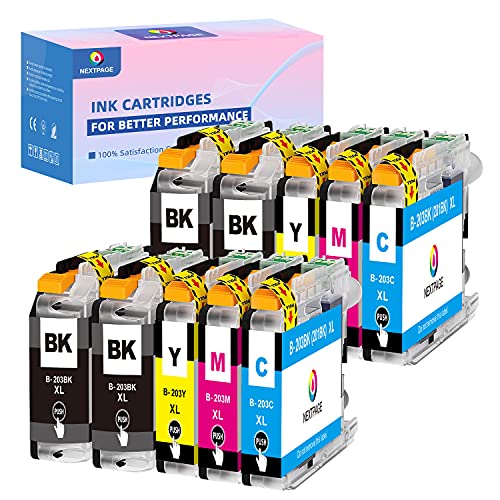 NEXTPAGE Compatible Ink Cartridges Replacement for Brother LC203 LC 203 XL LC201 Use in MFC-J480DW MFC-J880DW MFC-J4420DW MFC-J680DW MFC-J885DW, Brother lc203 Printer ink10 Pack