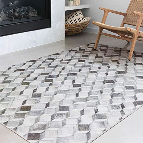 Loloi II Maddox Collection MAD-02 Grey/Mocha, Contemporary 5'-0" x 7'-6" Area Rug