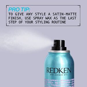 REDKEN Spray Wax Invisible Texture Mist | For All Hair Types | High Impact Finishing Spray-Wax | Adds Volumizing Body & Dimension With A Satin-Matte Finish | Medium Control | 5.5 Oz