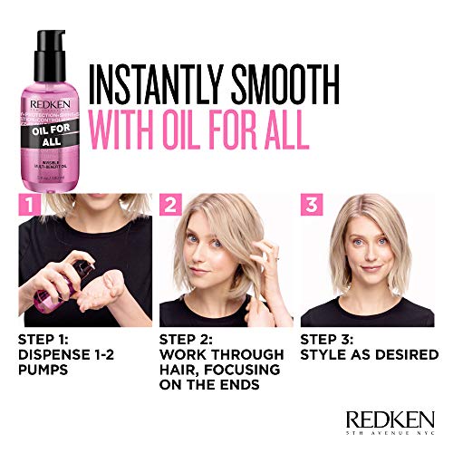 Redken Oil for All Heat Protectant and Anti Frizz Multi Benefit Hair Oil, 3.4 Fl Oz (Pack of 1)