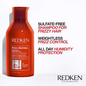 Redken Frizz Dismiss Shampoo | Weightless Frizz Control | Anti Frizz for Smoother Hair | Sulfate Free | 10.1 Fl Oz