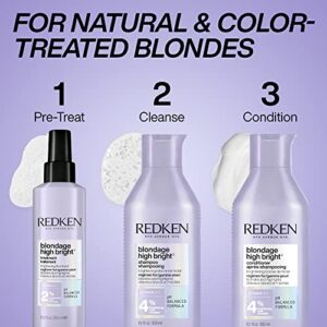 Redken Blondage High Bright Shampoo  | Brightens and Lightens Color-Treated and Natural Blonde Hair Instantly | Infused with Vitamin C | 10.1 Fl Oz