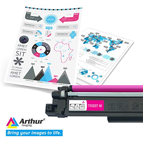 Arthur Imaging with CHIP Compatible Toner Cartridge Replacement for Brother Tn227 (Magenta, 1 Pack) (TN227M)