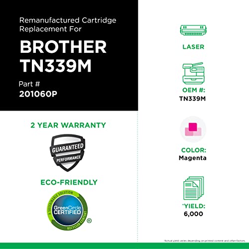 Clover Remanufactured Toner Cartridge Replacement for Brother TN339 | Magenta | Super High Yield