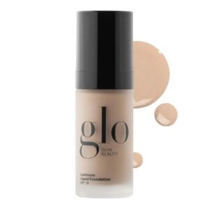 glo skin beauty luminous liquid foundation mineral makeup with spf 18 (naturelle) – sheer to medium coverage – smooth and correct imperfections