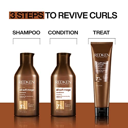 Redken All Soft Mega Curls Hydramelt Leave-In Treatment | For Extremely Dry Hair | For Curly & Coily Hair | Ultra Moisturizing Hair Lotion Enhances Shine | With Aloe Vera