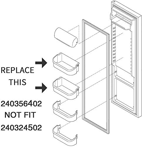 240356402 Clear Refrigerator Door Bin Side Shelf For Electrolux and Frigidaire, Upper Slot Replacement Shelf, Gallon Size - Replaces AP2549958, 240430312, 240356416, 240356407, and more