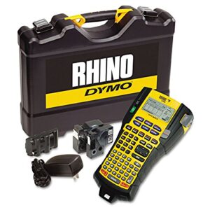 dymo 1756589 rhino 5200 industrial label maker kit, 5 lines, 4 9/10w x 9 1/5d x 2 1/2h