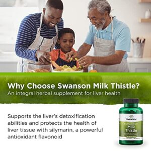 Swanson Milk Thistle - Herbal Liver Support Supplement - Natural Formula Helping to Maintain Overall Health & Wellbeing - (100 Capsules, 500mg Each) 2 Pack