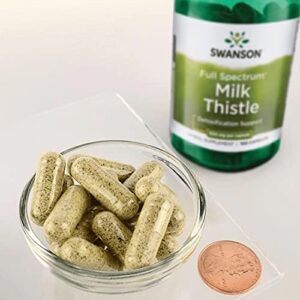 Swanson Milk Thistle - Herbal Liver Support Supplement - Natural Formula Helping to Maintain Overall Health & Wellbeing - (100 Capsules, 500mg Each) 2 Pack