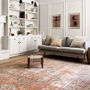 Loloi II Loren Collection LQ-15 Terracotta / Sky, Traditional 7'-6" x 9'-6" Area Rug & Loren Collection LQ-15 Terracotta / Sky, Traditional 5'-0" x 7'-6" Area Rug