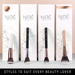 Niré Beauty 15piece Award Winning Professional Makeup Brush Set: Vegan Makeup Brushes with Case, Makeup Sponge, Brush Cleaner, Guide, Gift Box