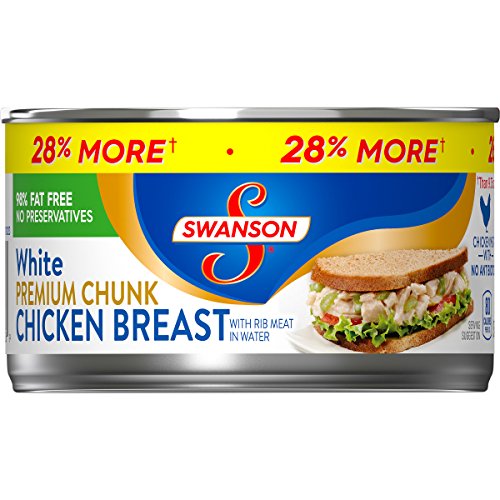 Swanson White Premium Chunk Canned Chicken Breast in Water, Fully Cooked Chicken, 12.5 OZ Can