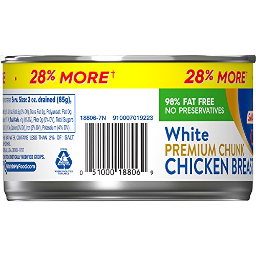 Swanson White Premium Chunk Canned Chicken Breast in Water, Fully Cooked Chicken, 12.5 OZ Can