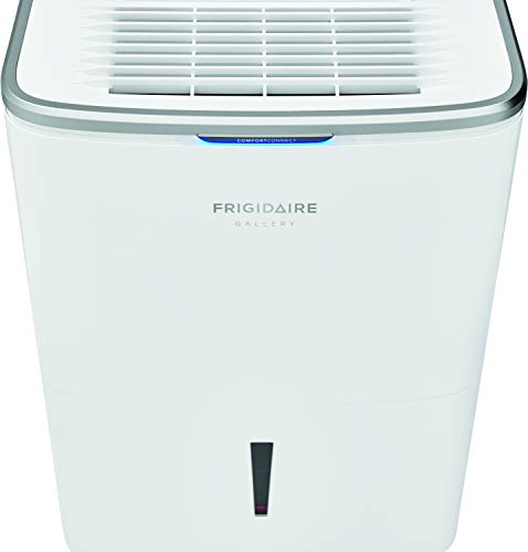 Frigidaire FGAC5044W1 Dehumidifier, High Humidity 50 Pint Capacity with Wi-Fi Connected, Built-In Air Ionizer to maximize your comfort, Easy-to-Clean Washable Filter, in White