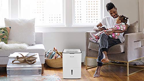 Frigidaire FGAC5044W1 Dehumidifier, High Humidity 50 Pint Capacity with Wi-Fi Connected, Built-In Air Ionizer to maximize your comfort, Easy-to-Clean Washable Filter, in White