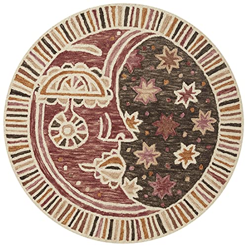 Loloi Justina Blakeney x Ayo Collection AYO-01 Rose/Multi Contemporary 3'-0" x 3'-0" Round Accent Rug